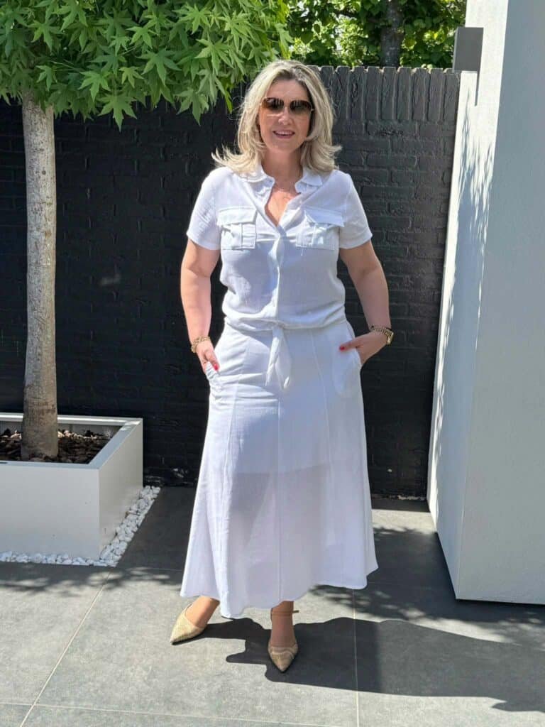Witte Linnen Set Dames